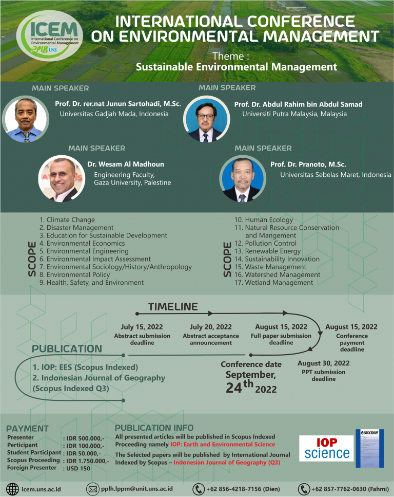 The 1st International Conference on Environmental Management (ICEM ...